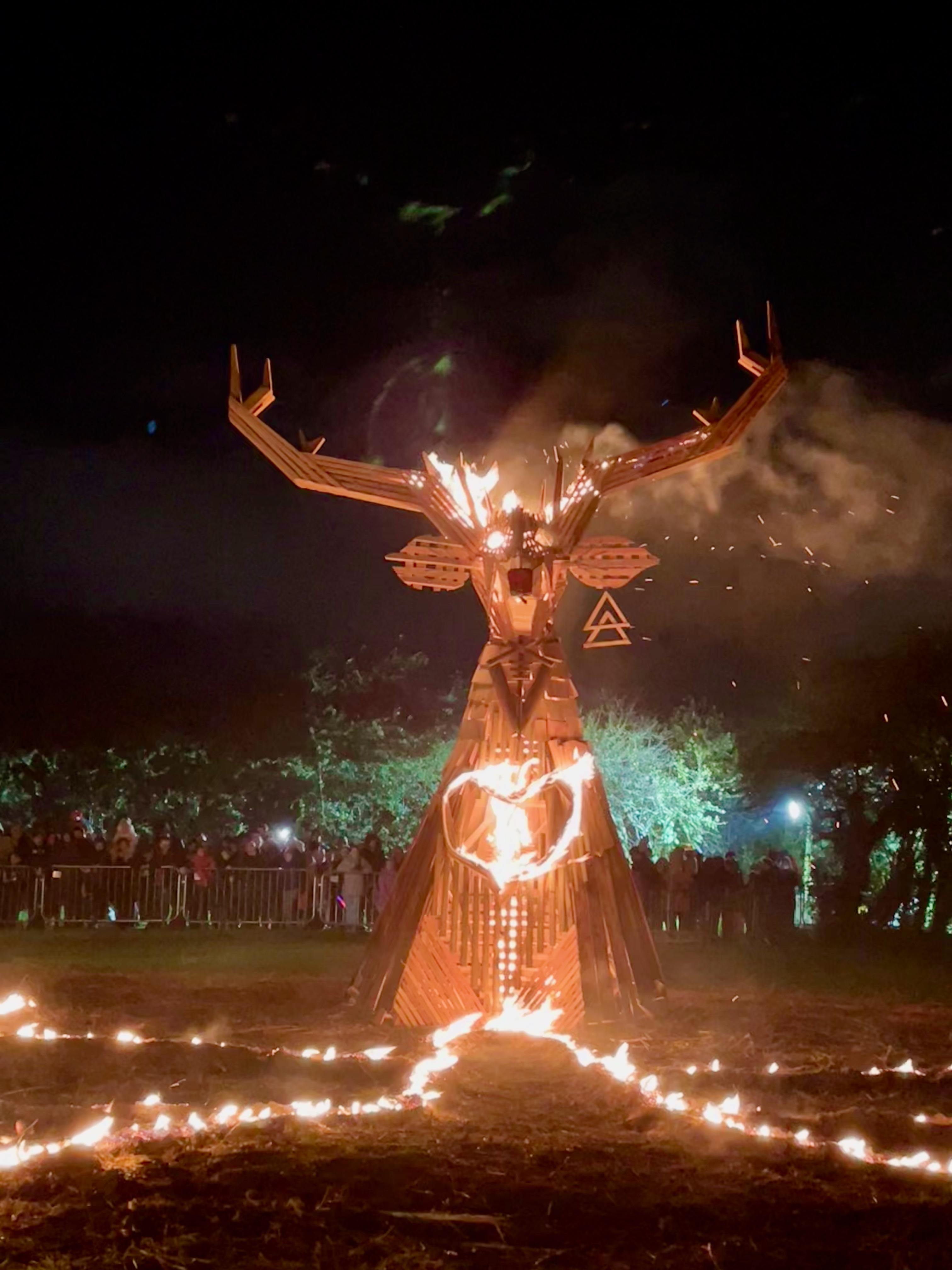 The Stag of the Manor, Fire Sculpture for community Bonfire Event ...